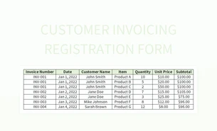 Financial Invoice Registration Form Excel | Template Free Download - Pikbest
