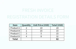"Optimizing Invoice Registration Form For Input And Output Processes" Excel | Template Free ...