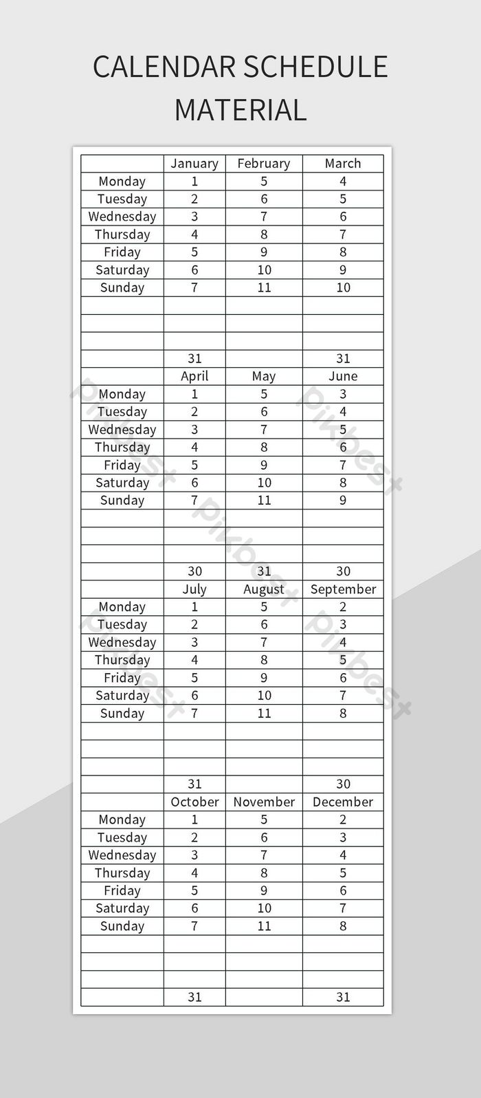 "Optimizing Your Calendar Schedule For Maximum Efficiency" Excel | Template Free Download - Pikbest