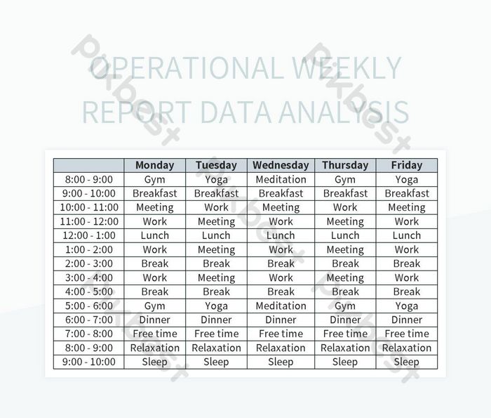 Analyzing Data For Operational Weekly Reports Excel | Template Free Download - Pikbest