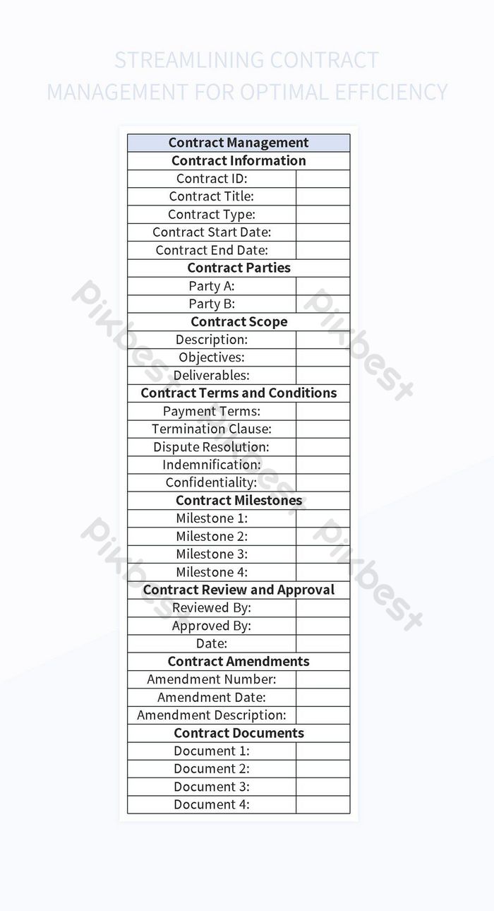 Improving Contract Management Processes For Maximum Efficiency Excel Template Free Download
