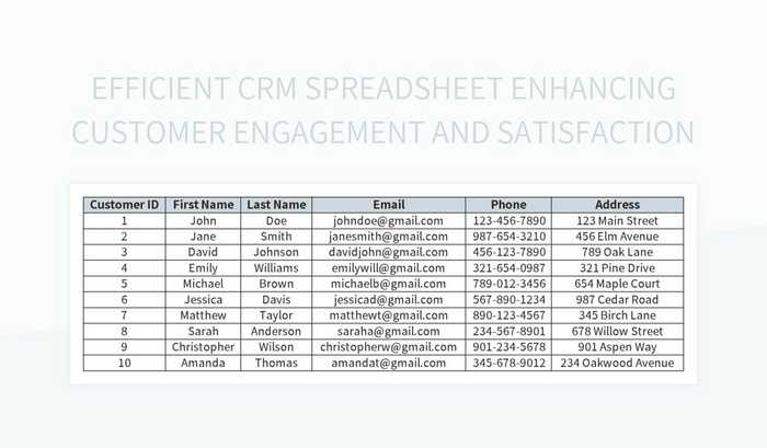 Maximizing Customer Engagement And Satisfaction With An Efficient CRM Spreadsheet Excel ...