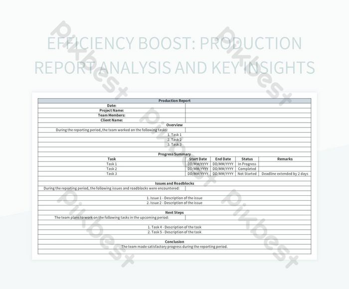 Maximizing Efficiency: Analyzing Production Reports For Key Insights Excel | Template Free ...