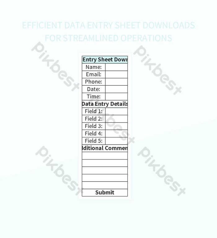 Streamline Operations With Efficient Data Entry Sheet Downloads Excel | Template Free Download ...