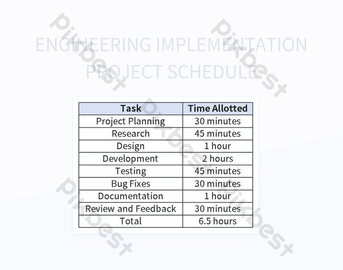 Crafting A Strategic Schedule For Engineering Project Implementation Excel | Template Free ...