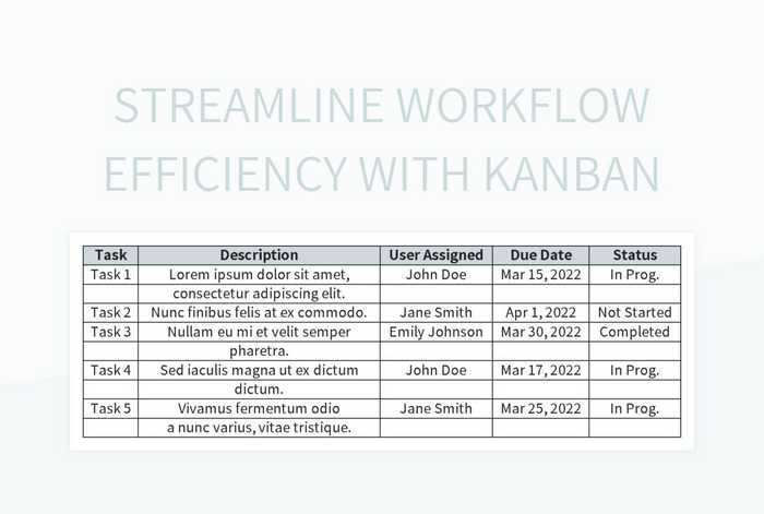 Enhance Workflow Efficiency With Kanban Principles Excel | Template Free Download - Pikbest
