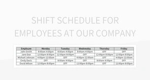 Optimizing Employee Shift Schedules For Improved Attendance Excel | Template Free Download - Pikbest
