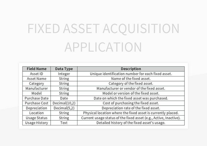 Utilizing Fixed Asset Acquisition Best Practices Excel | Template Free Download - Pikbest