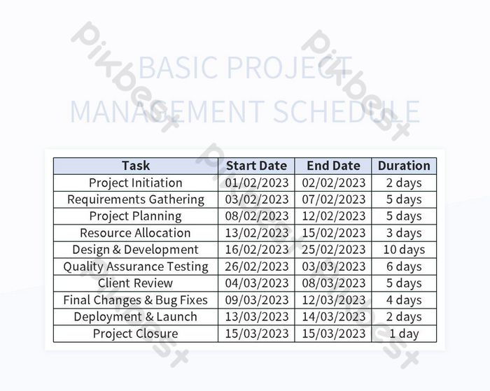 Creating An Effective Project Management Timeline Excel Template Free Download Pikbest