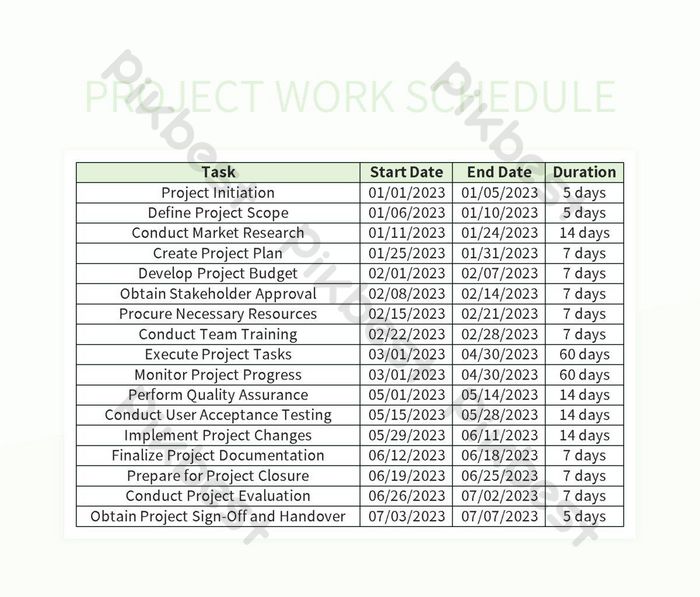 Creating An Effective Project Schedule For Successful Management Excel Template Free Download