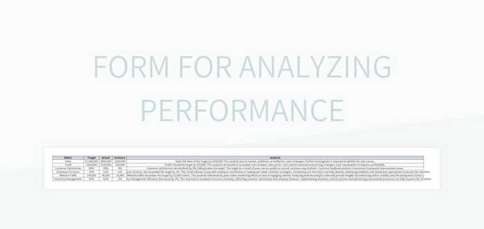 Analyzing Performance Form: A Comprehensive Tool For Evaluating Excel | Template Free Download ...