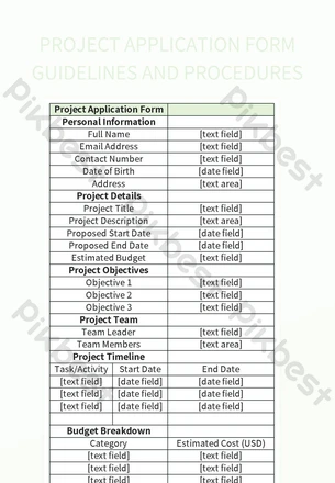 Competition Entry Application Form Key Components And Guidelines Excel | Template Free Download ...