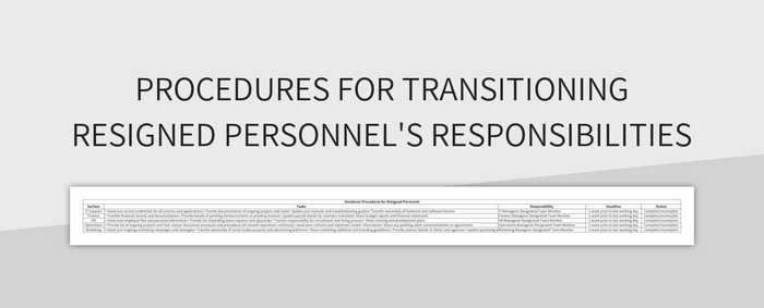 Guidelines For Effectively Managing Transitioning Staff Responsibilities Excel | Template Free ...