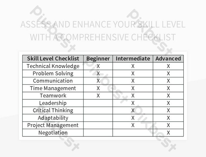 Evaluating And Improving Your Skill Set With A Thorough Checklist Excel | Template Free Download ...