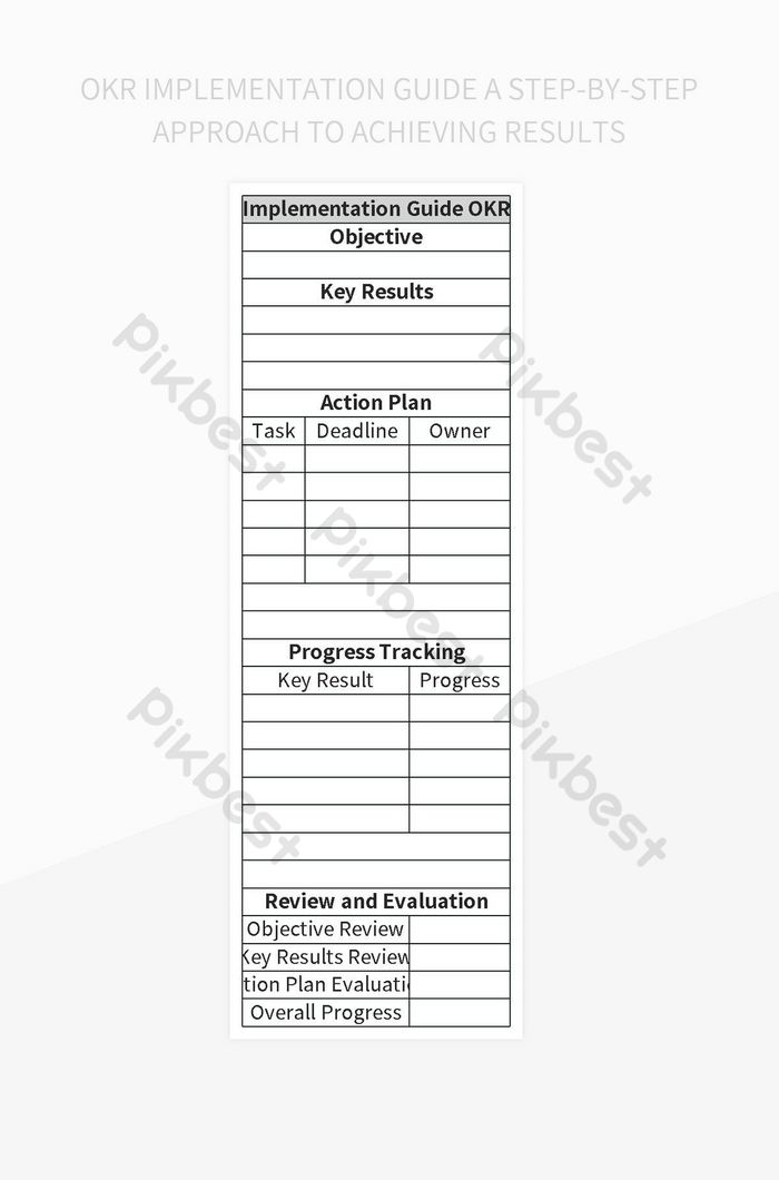 OKR Implementation Guide A Step-by-Step Approach To Achieving Results Excel | Template Free ...
