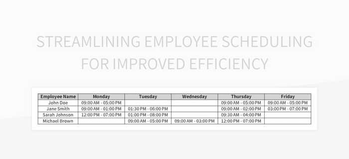 Optimizing Employee Scheduling To Boost Productivity Excel | Template Free Download - Pikbest