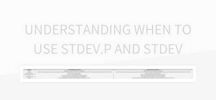 Stdev.p Ve Stdev Ne Zaman Kullanılmalı: Kapsamlı Bir Kılavuz | excel bedava indir - Pikbest