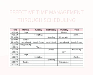 A Comprehensive Schedule Outline For Effective Time Management Excel | Template Free Download ...