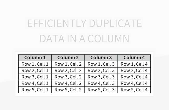 Maximizing Data Duplication Efficiency In A Column Excel | Template Free Download - Pikbest
