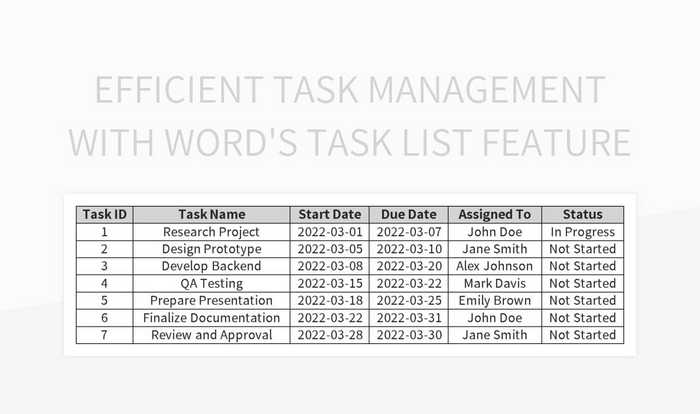 Maximizing Your Productivity With Word's Task List Feature Excel | Template Free Download - Pikbest