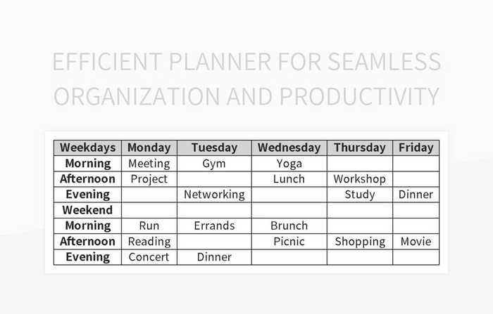 Streamline Your Organization And Boost Productivity With This Efficient Planning Tool Excel