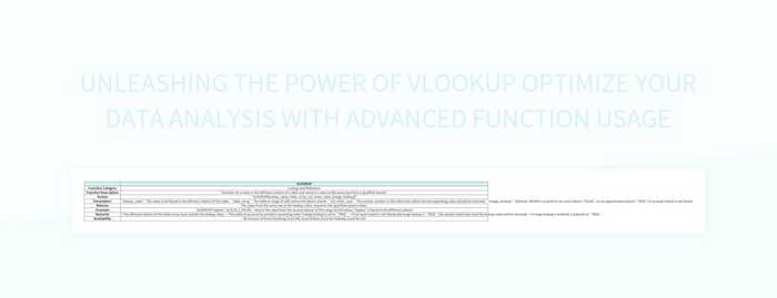 Unlock The Potential Of VLOOKUP: Maximizing Data Analysis With Advanced Functions Excel ...