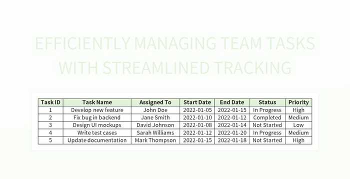 Mastering Team Task Management With Streamlined Tracking Excel | Template Free Download - Pikbest