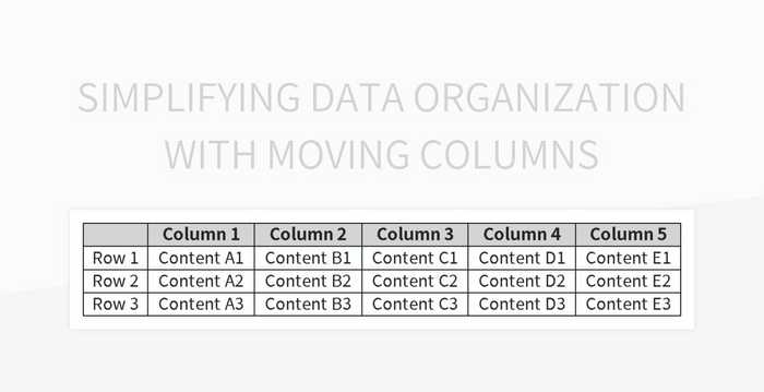 Simplifying Data Organization With Moving Columns Excel | Template Free Download - Pikbest