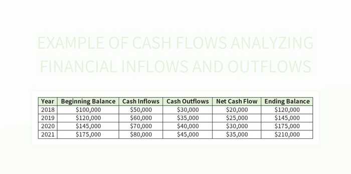 Example Of Cash Flows Analyzing Financial Inflows And Outflows Excel | Template Free Download ...