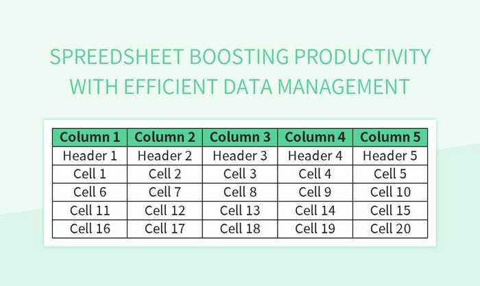 Spreedsheet Boosting Productivity With Efficient Data Management Excel | Template Free Download ...