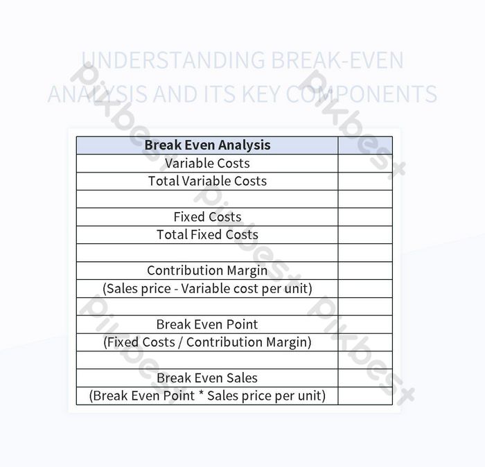 Mastering Break-Even Analysis: Key Components Explained Excel | Template Free Download - Pikbest