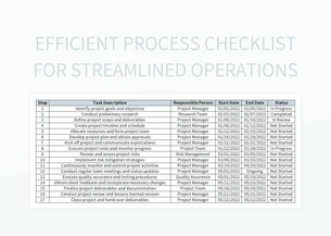 Improve Operational Efficiency With A Streamlined Handover Checklist Excel | Template Free ...