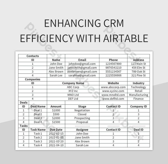 Enhancing CRM Efficiency With Airtable Excel | Template Free Download - Pikbest