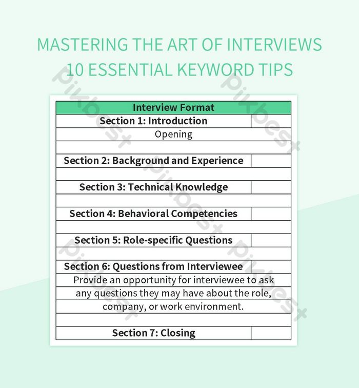 Mastering The Art Of Interviews 10 Essential Keyword Tips Excel | Template Free Download - Pikbest