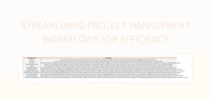 Streamlining Project Workflow Management For Enhanced Efficiency Excel | Template Free Download ...
