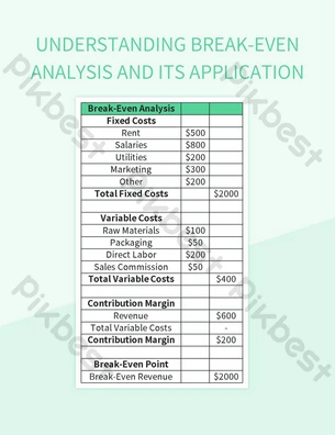Understanding Break Even Point Chart In Business Analysis Excel | Template Free Download - Pikbest