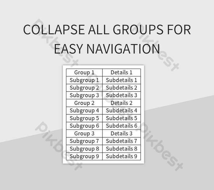 Collapse All Groups For Easy Navigation Excel | Template Free Download - Pikbest