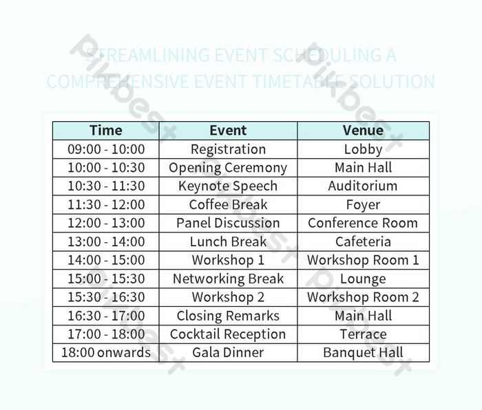 Optimizing Event Scheduling With A Complete Timetable Solution Excel | Template Free Download ...