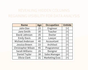 Revealing A Hidden Column Excel | Template Free Download - Pikbest