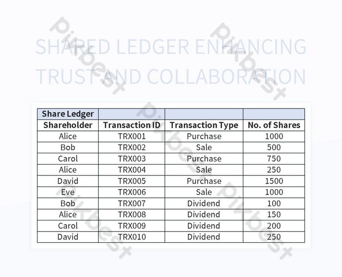 Shared Ledger Enhancing Trust And Collaboration Excel | Template Free Download - Pikbest