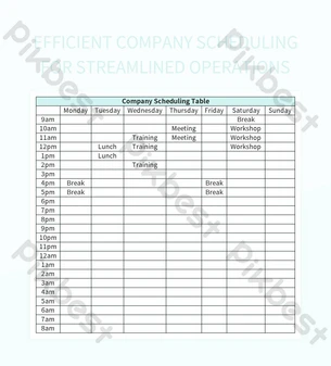 Streamlined Menu Schedule For Efficient Operations Excel | Template Free Download - Pikbest