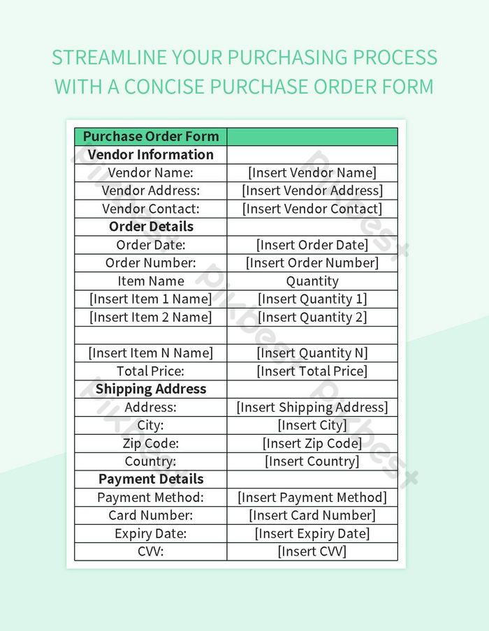 Simplify Your Buying Process With An Efficient Purchase Order Form Excel | Template Free ...