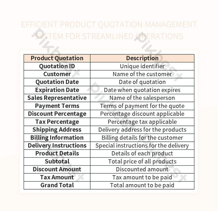 Efficient Product Quotation Management System For Streamlined Operations Excel | Template Free ...