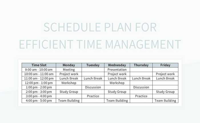 Schedule Plan For Efficient Time Management Excel | Template Free Download - Pikbest
