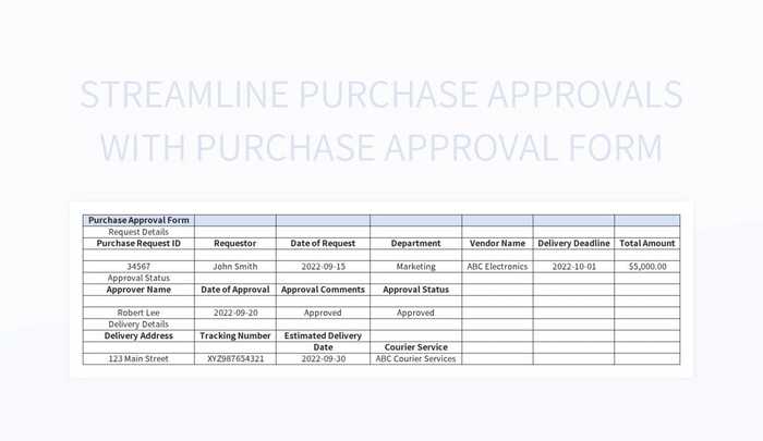 Simplify Purchase Approvals With An Efficient Approval Form Excel | Template Free Download - Pikbest