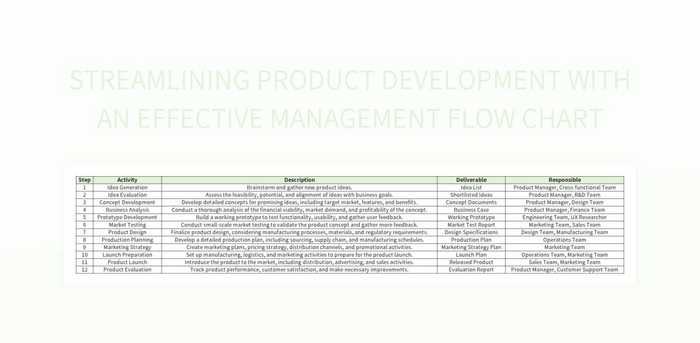 Improving Product Development Efficiency Through A Structured Management Flow Chart Excel ...