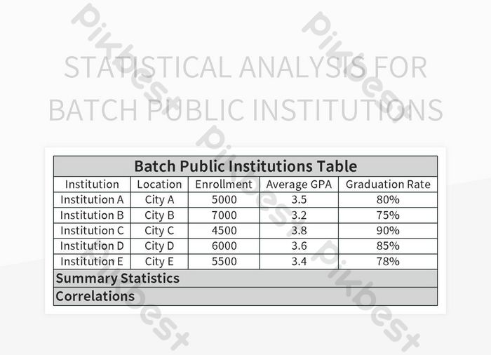 Statistical Analysis For Batch Public Institutions Excel | Template Free Download - Pikbest