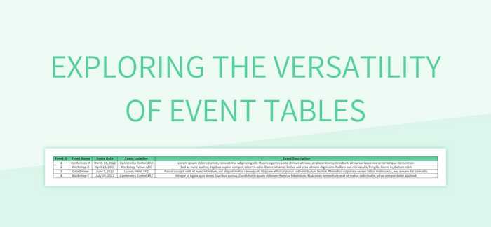 Exploring The Versatility Of Event Tables Excel | Template Free Download - Pikbest