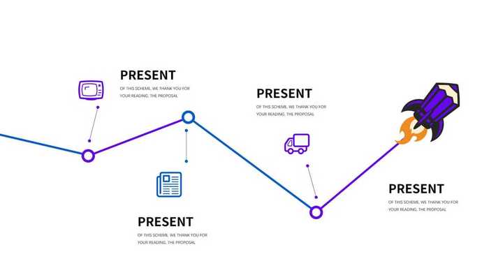 Visualizing Data Trends With Line Graph And Rocket Ship Icon Set PowerPoint | Template Free ...