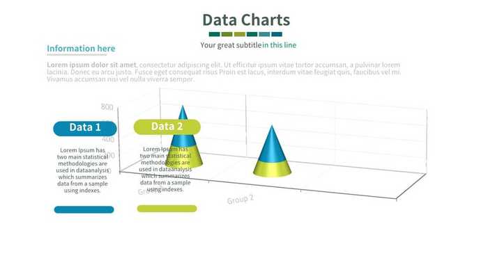 "Visualizing Data: Computer Display Illustrating Line Graph With Three Cone Elements" PowerPoint ...